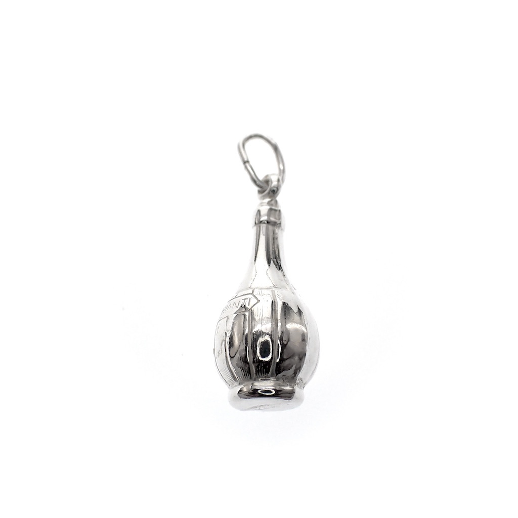 Zilveren bedel; Chianti Bottle | Uniek pre-owned | Juweelwinkel.nl